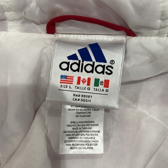 adidas | Jackets & Coats | Adidas Vintage 9s Moby Red Quilted Puffer ...